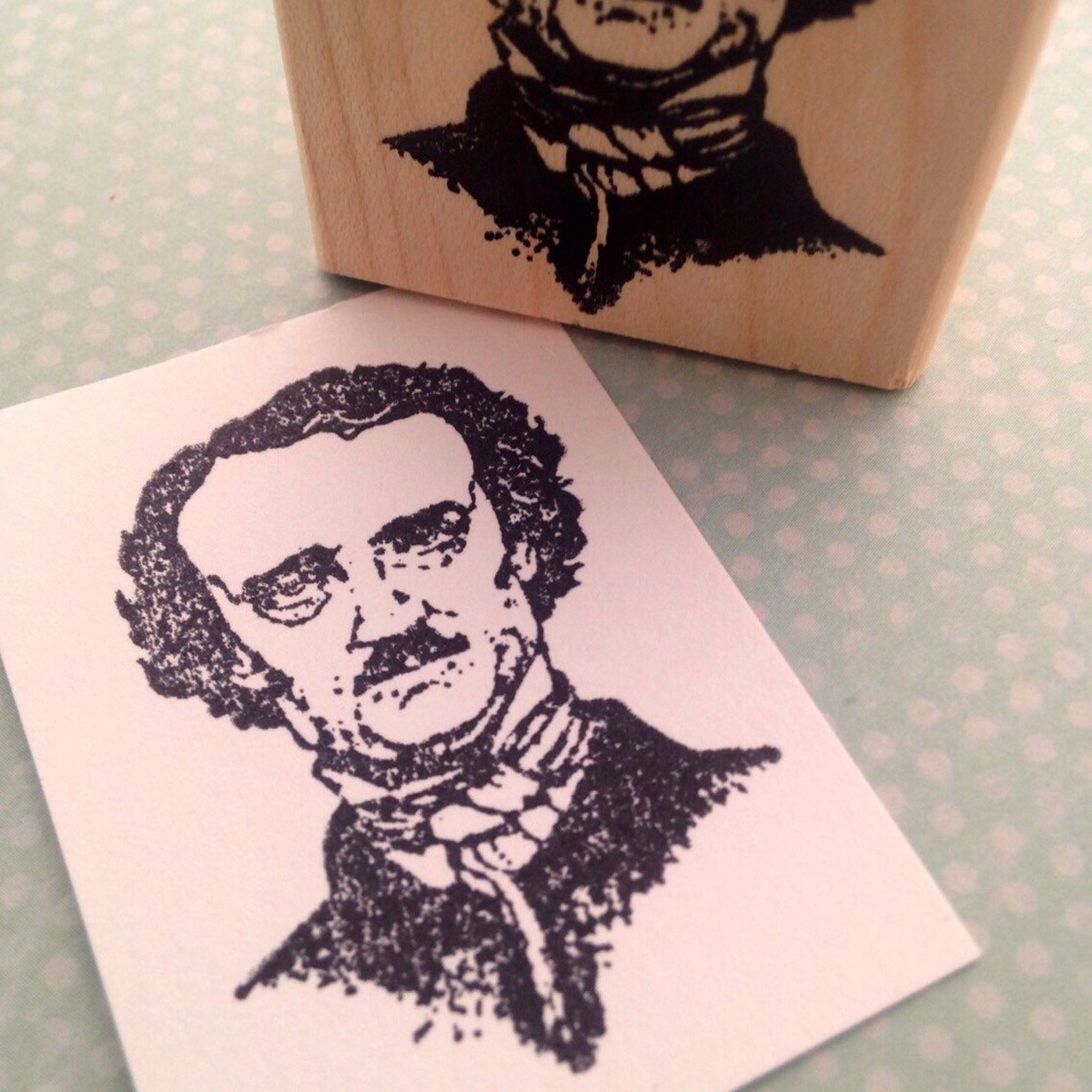Small Edgar Allan Poe Wood Mounted Rubber Stamp 6508 - Etsy