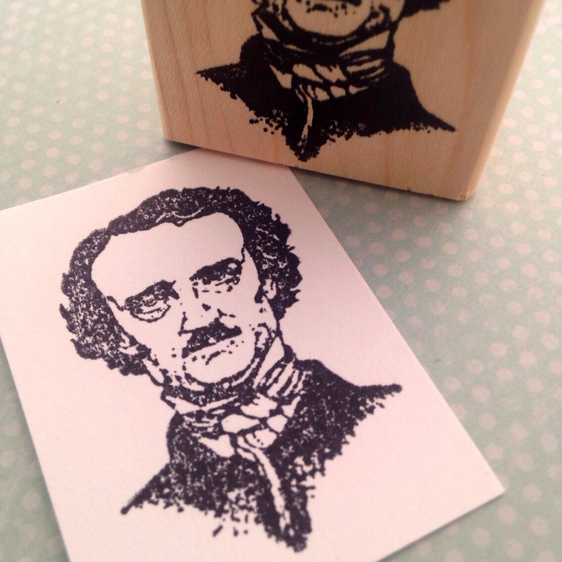 Small Edgar Allan Poe Wood Mounted Rubber Stamp 6508 - Etsy