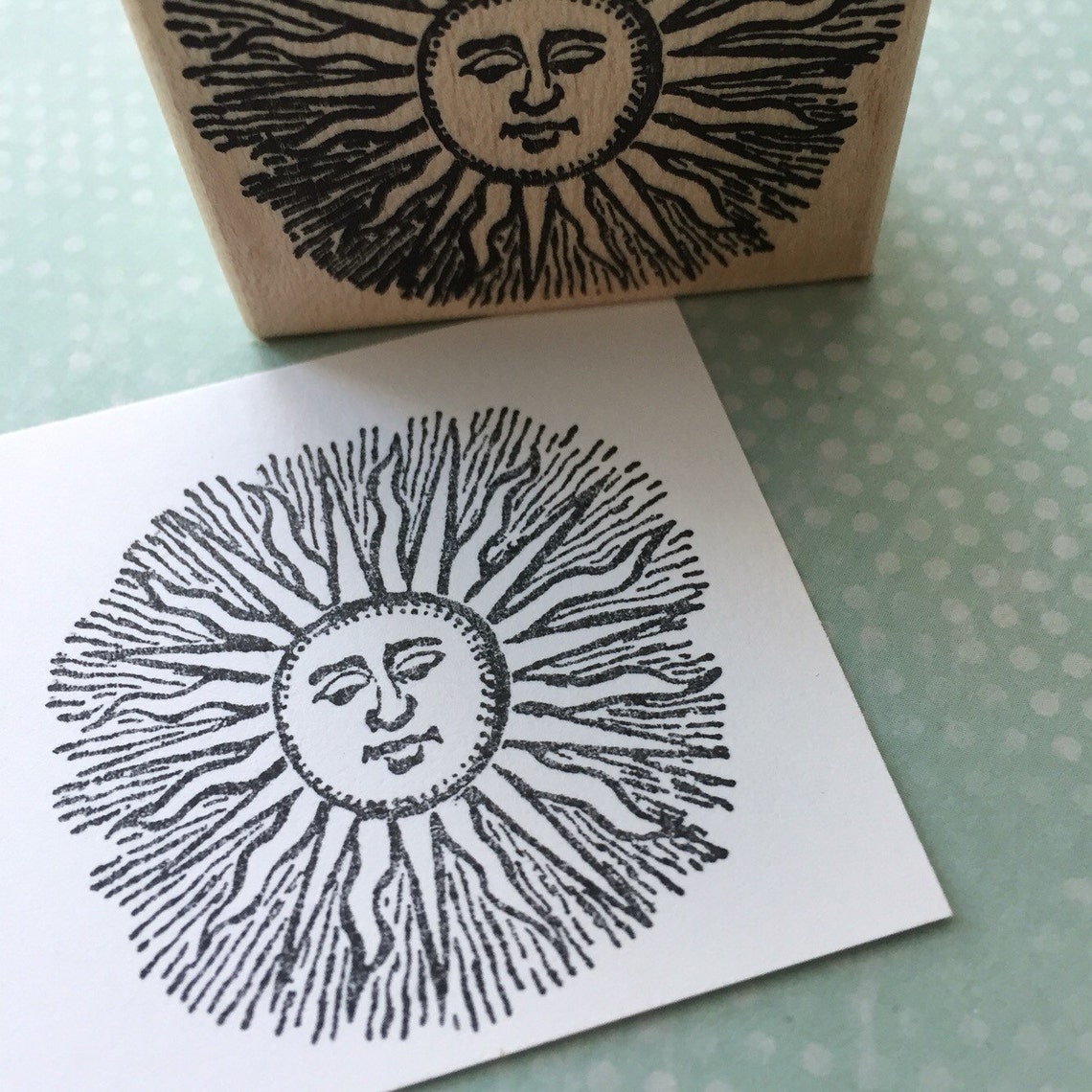 New Sun With Rays Rubber Stamp 5891 | Etsy