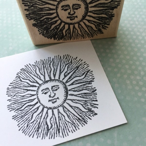 Sun Rubber Stamp - Etsy