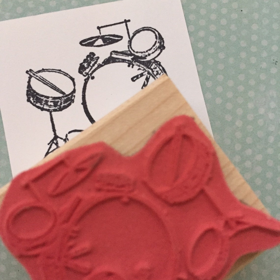 Drum Set Rubber Stamp 4269 - Etsy