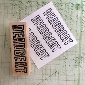 DEADBEAT Rubber Stamp - Etsy