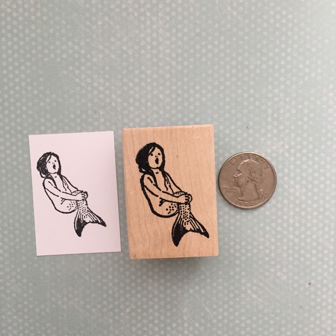 Little Mermaid Wood Mounted Rubber Stamp 6370 - Etsy