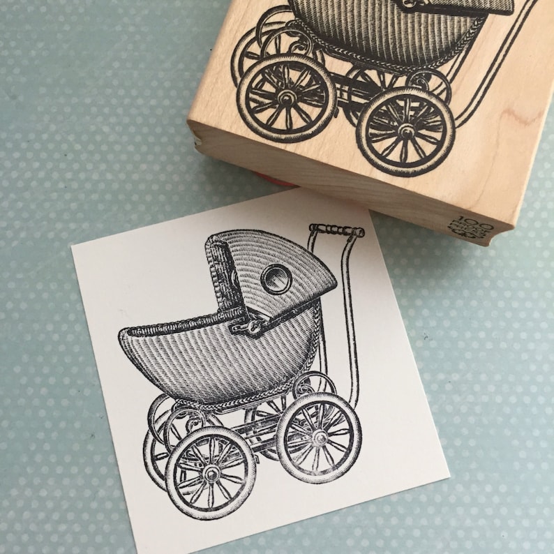 Baby Buggy Wood Mounted Rubber Stamp 4356 - Etsy
