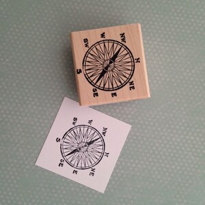 Basic Compass Rubber Stamp 1390 - Etsy