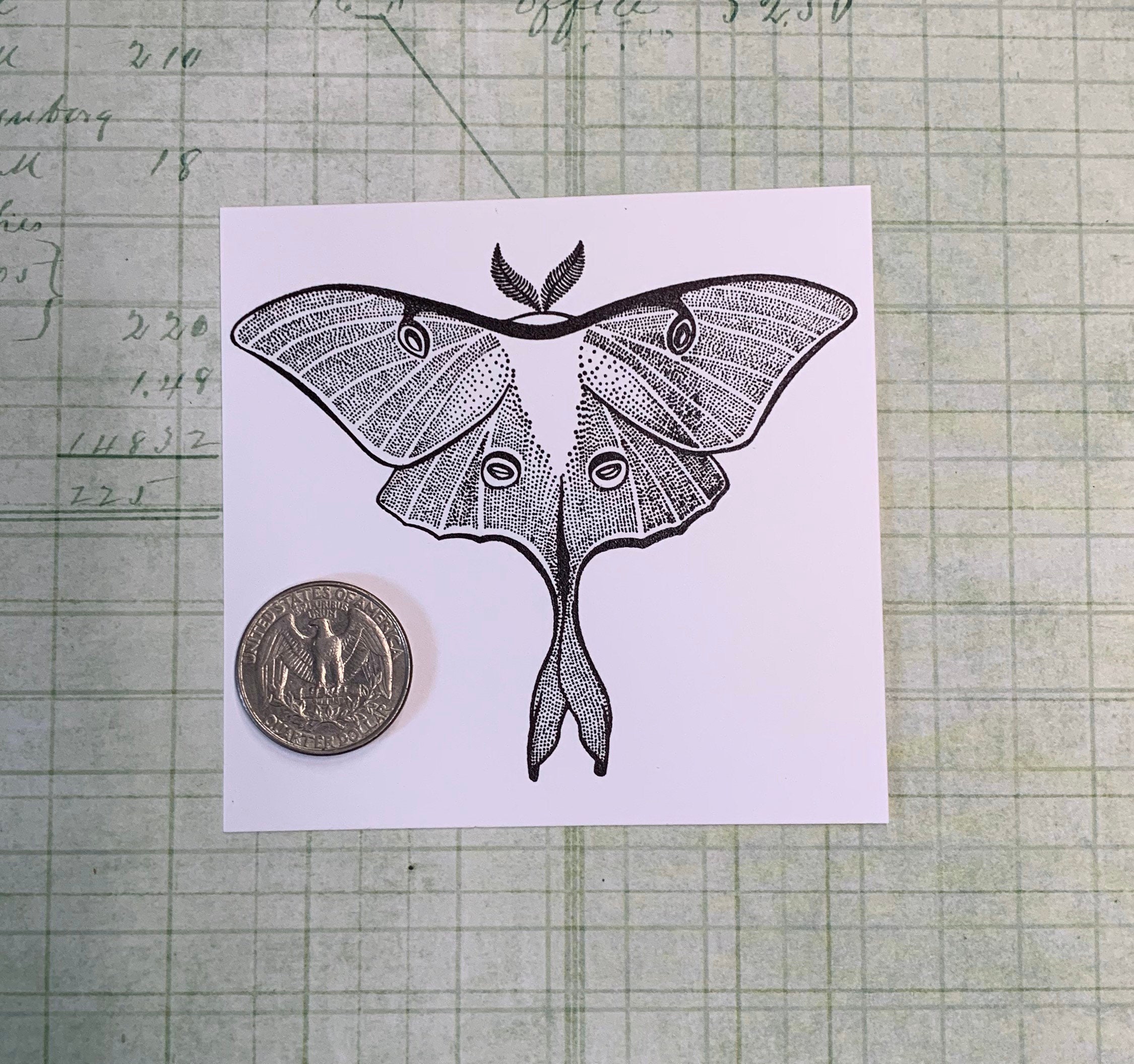 Luna Moth Rubber Stamp | Etsy