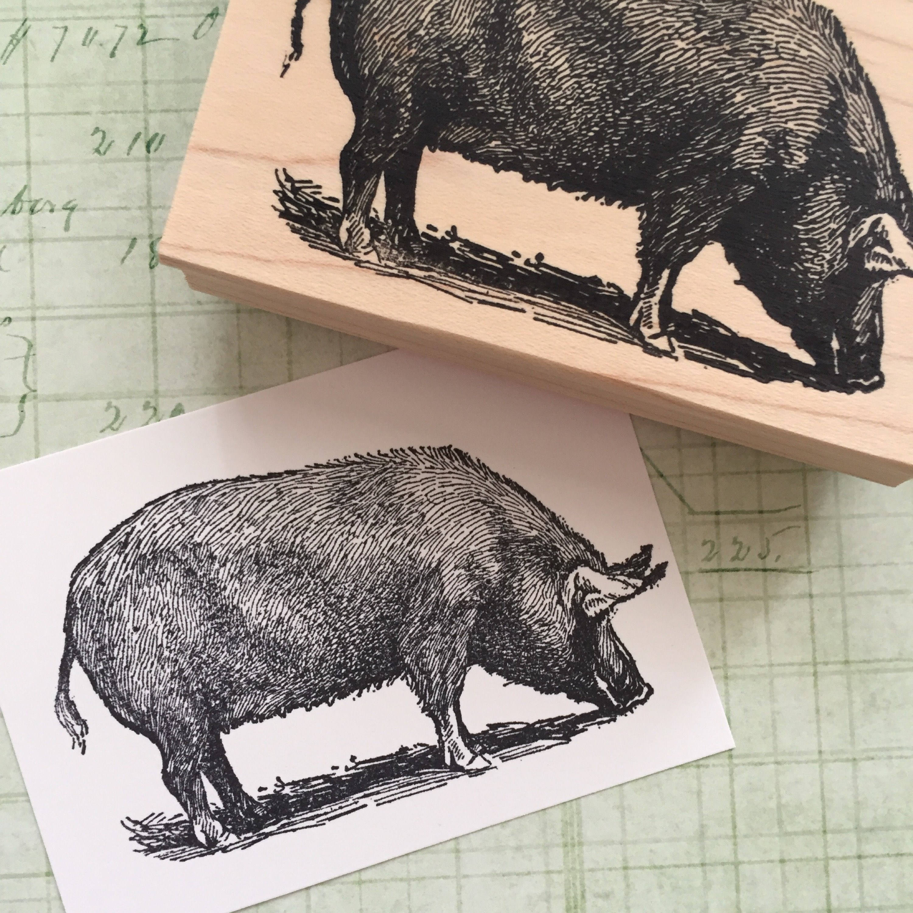 Big Pig Rubber Stamp 4227 - Etsy