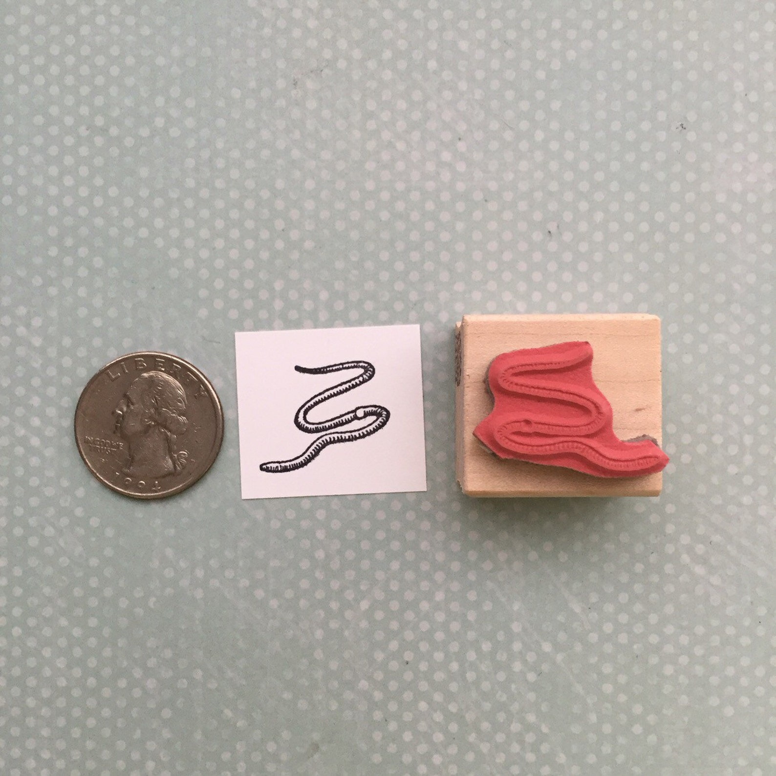 Earthworm Rubber Stamp 5270 - Etsy
