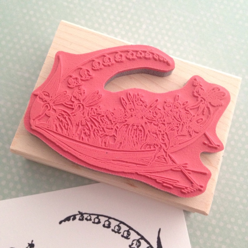 Leaf Boat With Fairies Rubber Stamp 5518 T - Etsy