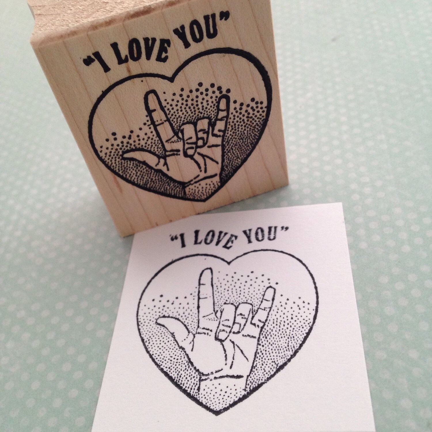 I Love You Sign Language Rubber Stamp 2674 - Etsy