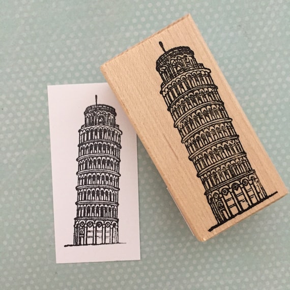 Leaning Tower of Pisa Rubber Stamp 4649 - Etsy