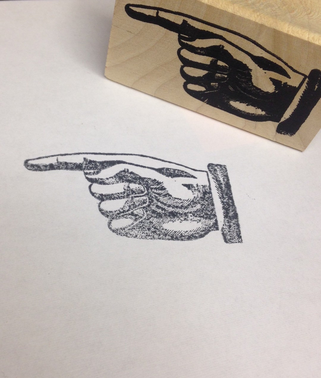Hand Pointing Left Mounted Rubber Stamp 4902 - Etsy