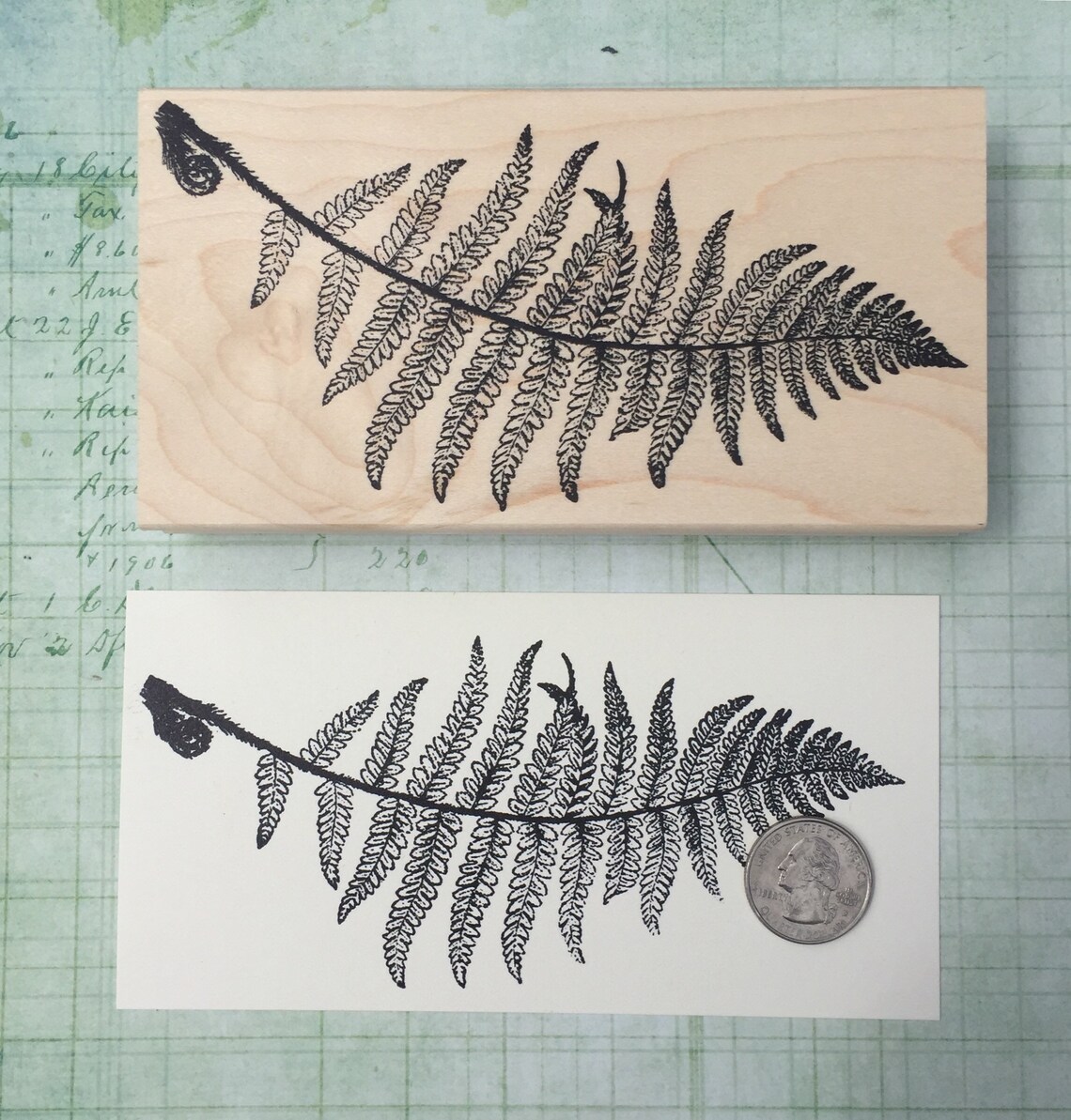 Large Fern Leaf Rubber Stamp 6213 - Etsy