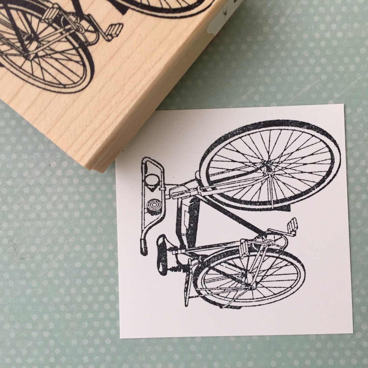 Vintage Bike Rubber Stamp 6482 | Etsy