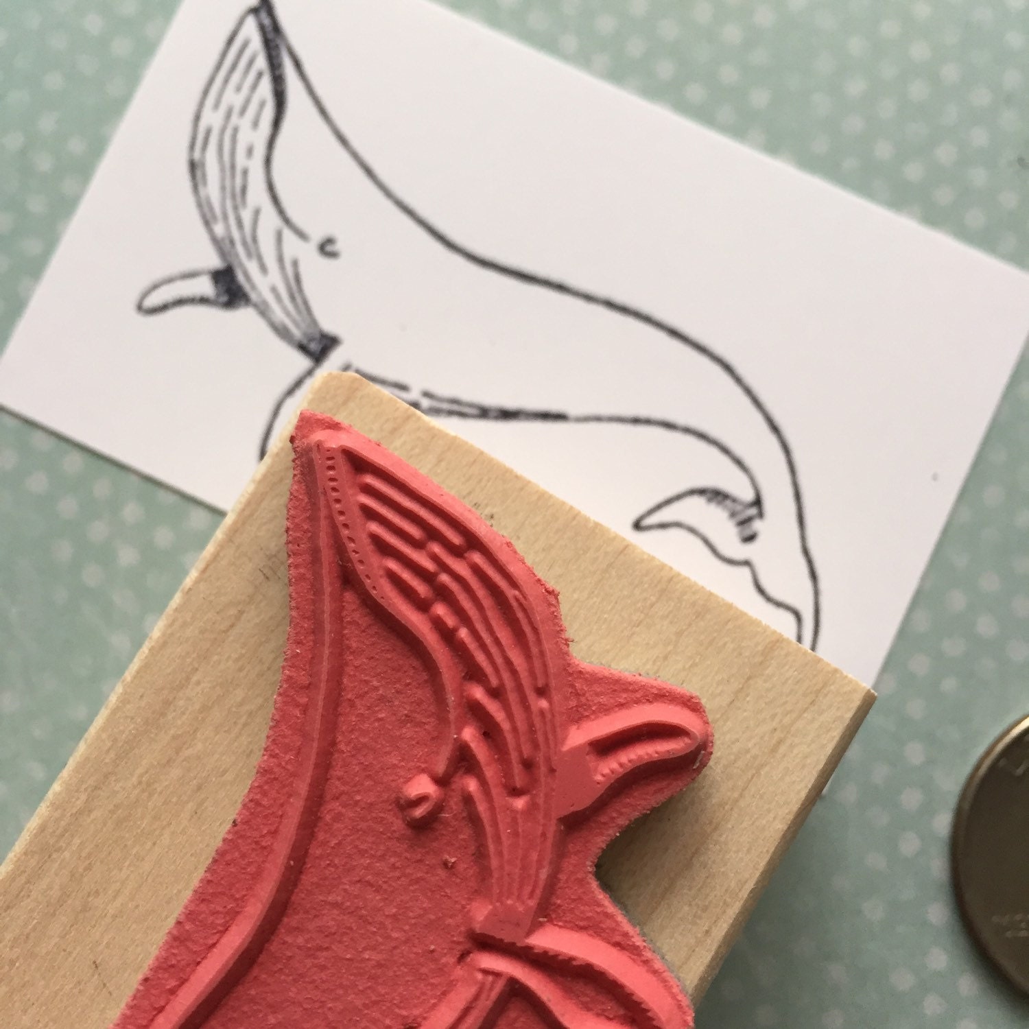 Happy Whale Rubber Stamp 6523 - Etsy