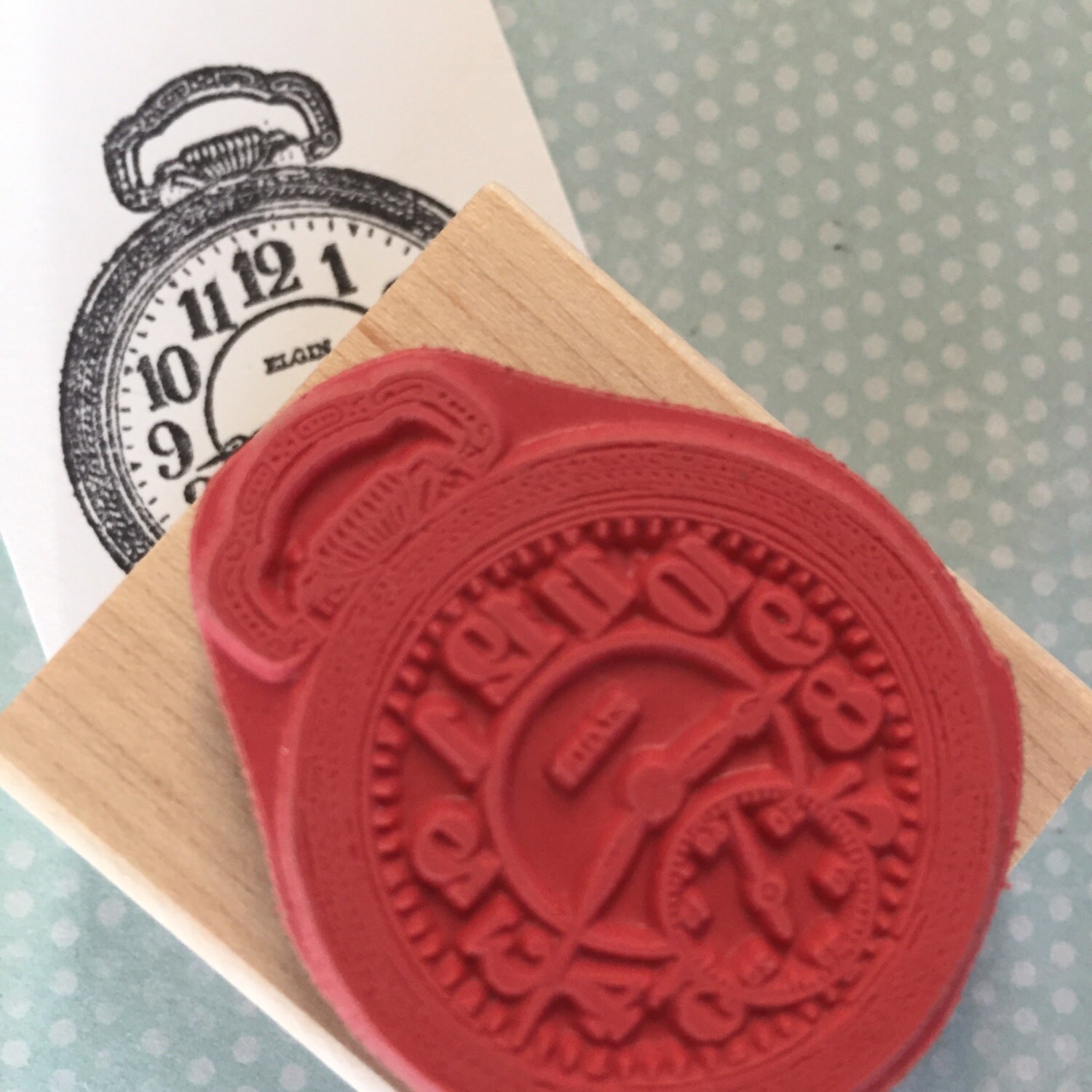 Pocket Watch Rubber Stamp 4631 - Etsy