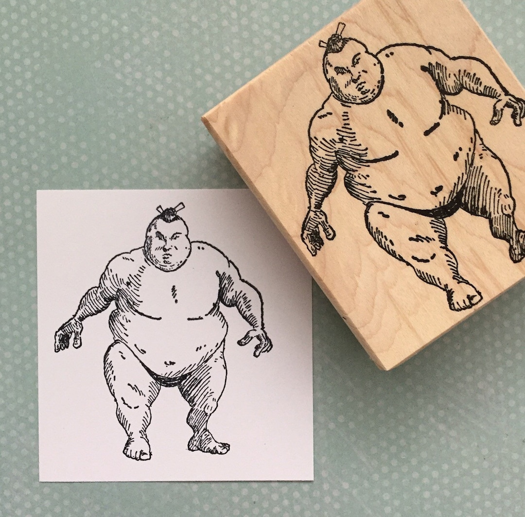 Sumo Wrestler Wood Mounted Rubber Stamp 4520 - Etsy