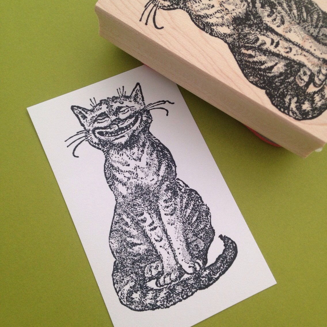 Smiling Cat Wood Mounted Rubber Stamp 208 | Etsy