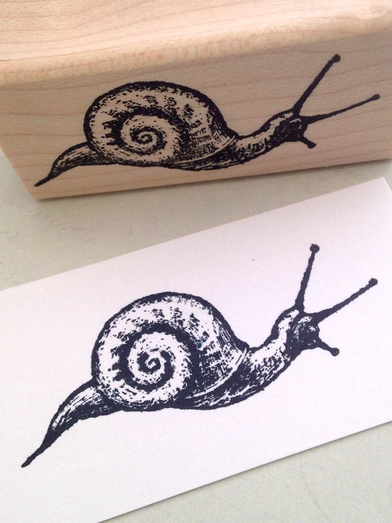 Perfect Snail Rubber Stamp for Snail Mail Stamp - Etsy