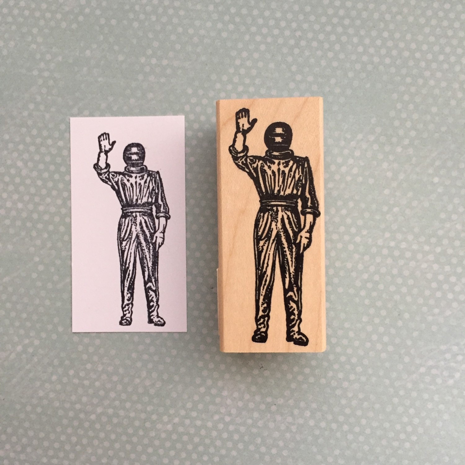Spaceman Astronaut Rubber Stamp 4479 - Etsy