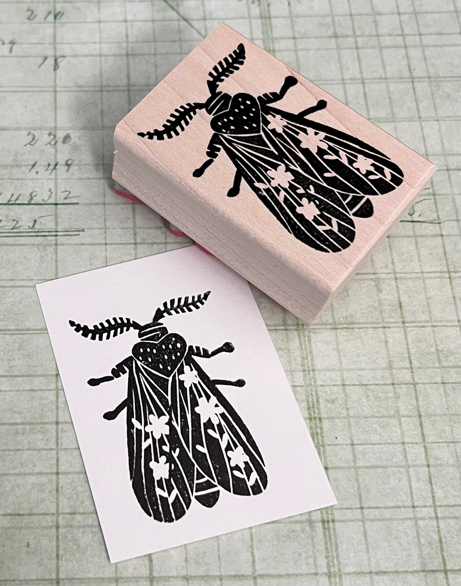 Magical Heart Moth Rubber Stamp - Etsy