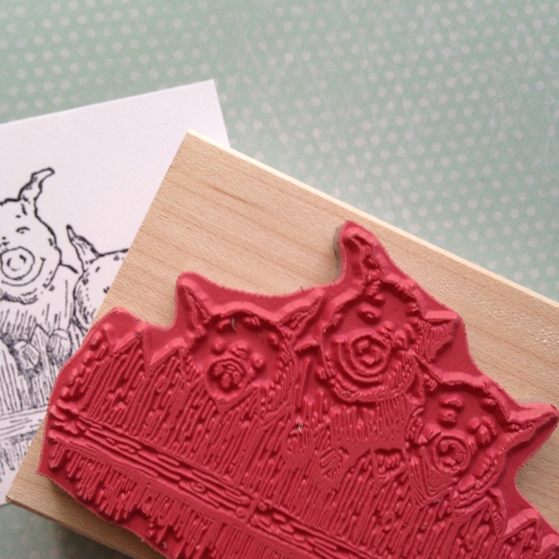 Three Pigs Wood Mounted Rubber Stamp 4616 - Etsy