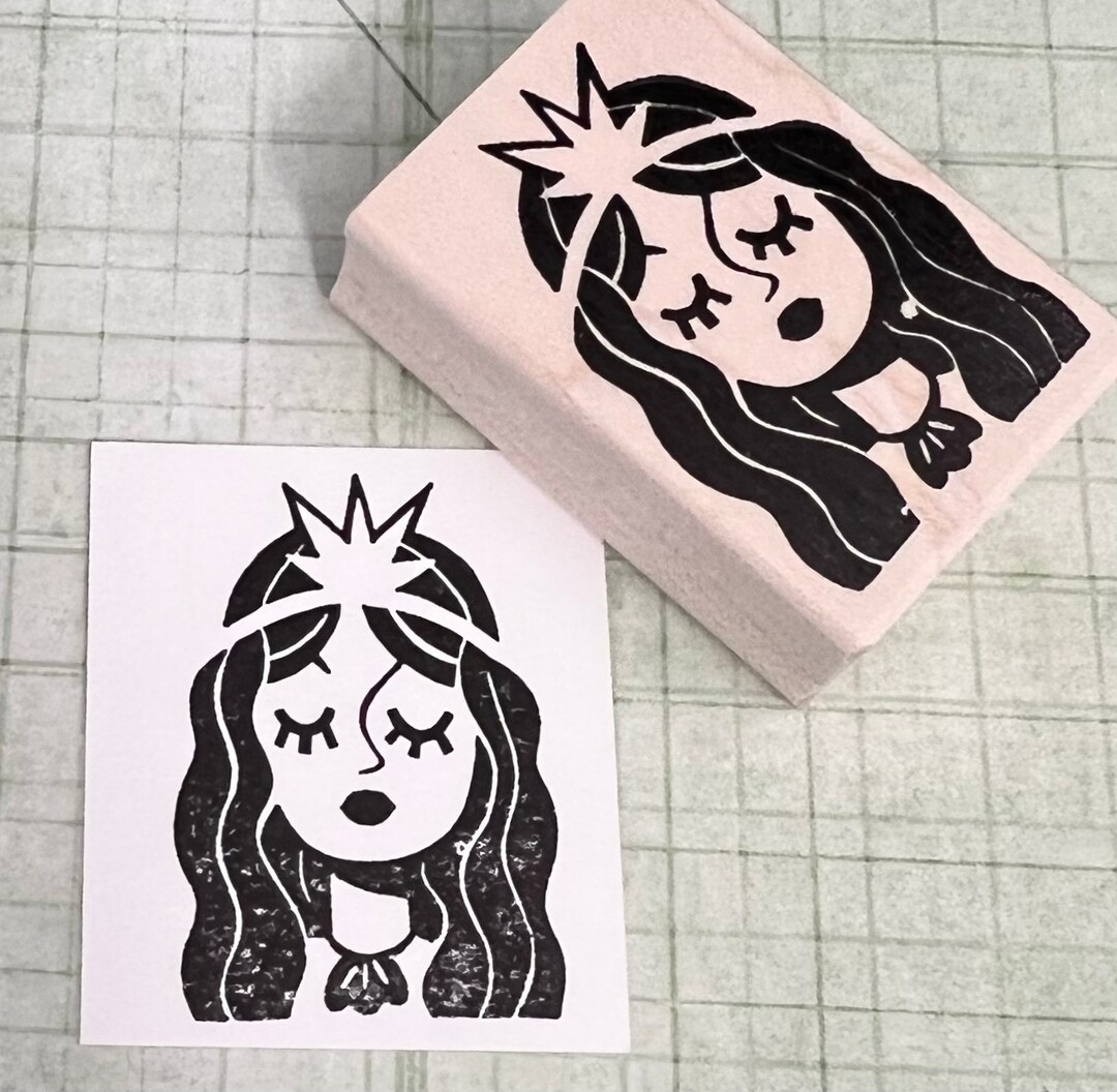 Mermaid Rubber Stamp Princess Stamp Beauty Rubber Stamp - Etsy