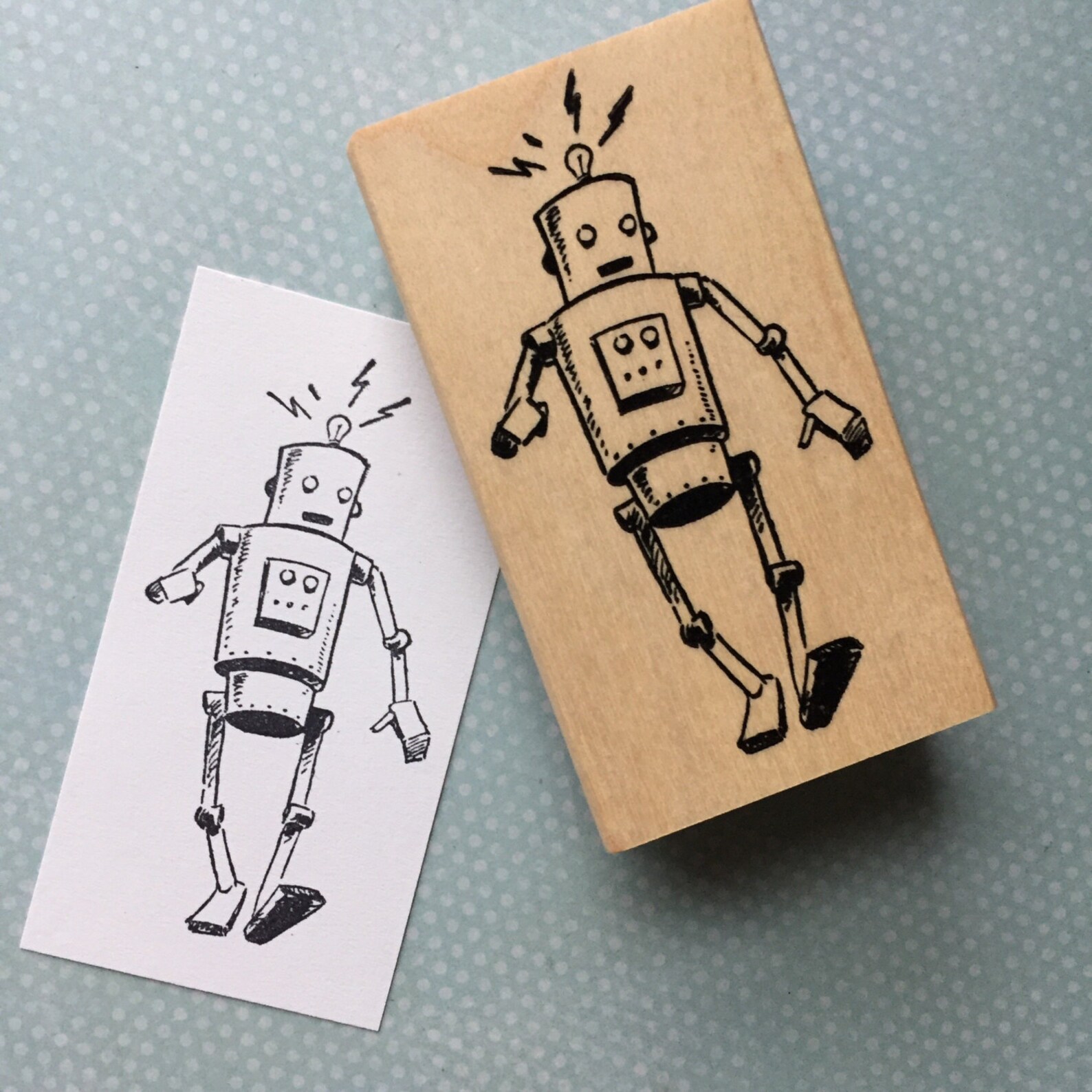 Robot Rubber Stamp 6626 - Etsy
