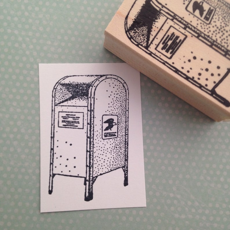 City Mailbox Wood Mounted Rubber Stamp 4664 S - Etsy