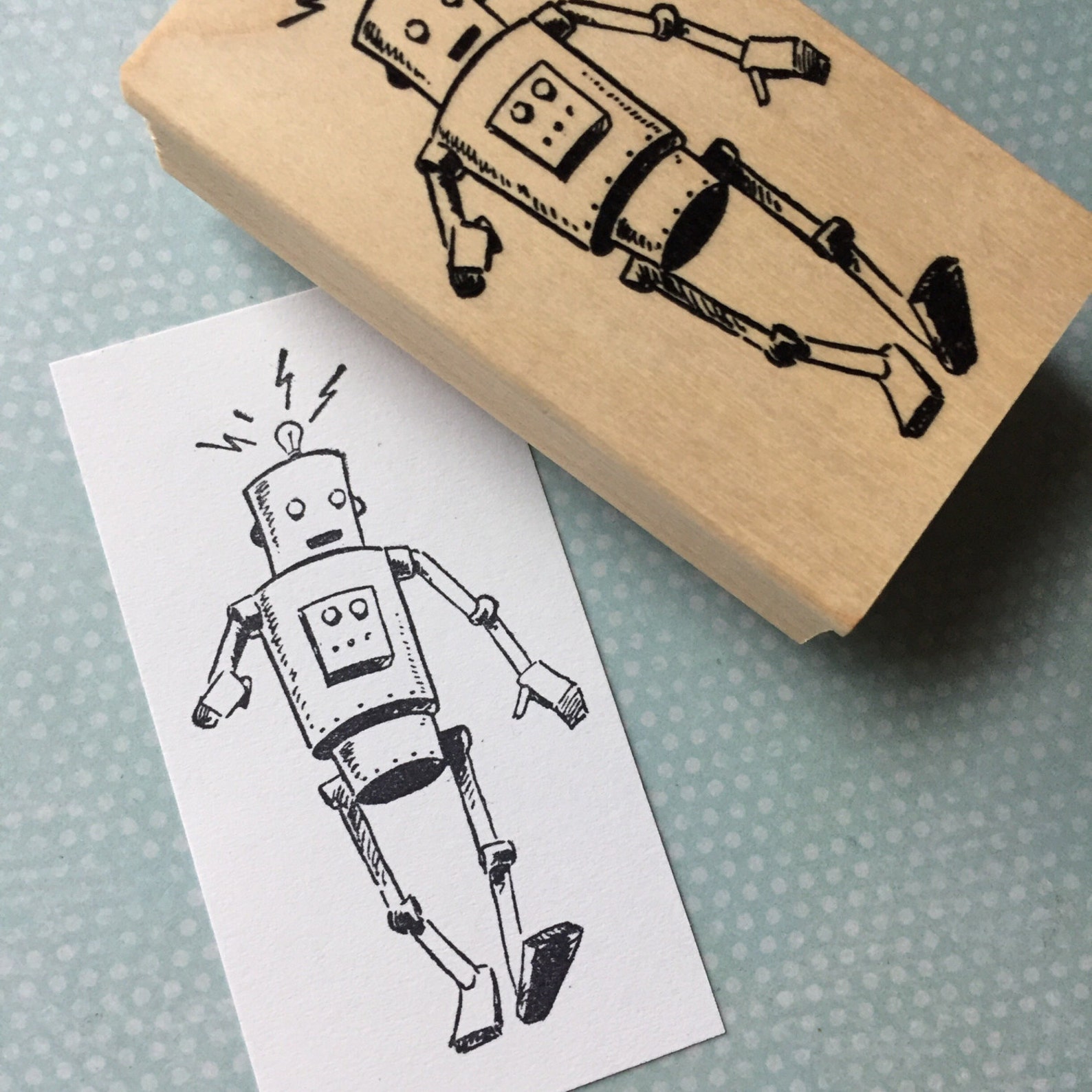 Robot Rubber Stamp 6626 - Etsy