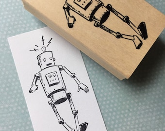 Robot Stamp | Etsy