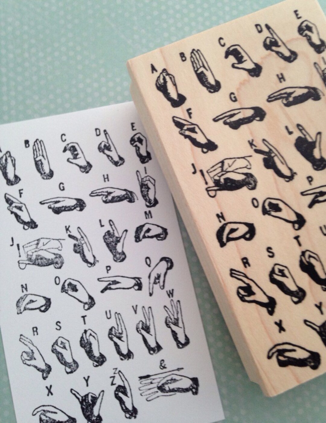 One Handed Signing Rubber Stamp 5685 - Etsy