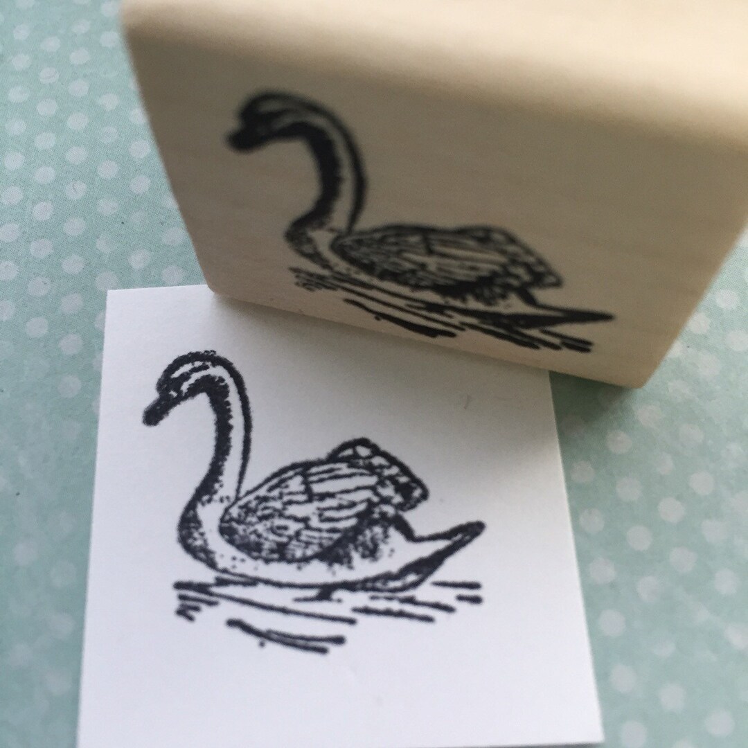 Floating Swan Rubber Stamp 1664 - Etsy