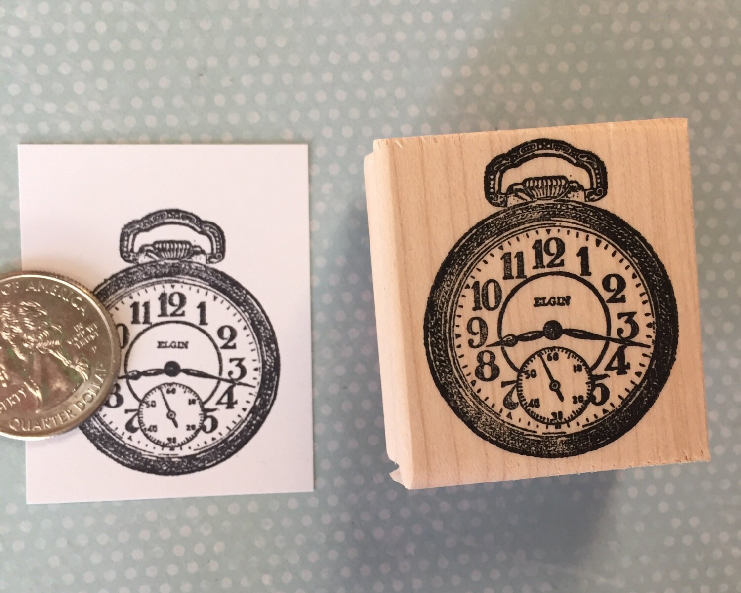 Pocket Watch Rubber Stamp 4631 - Etsy