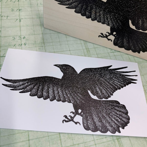 Crow Rubber Stamp - Etsy