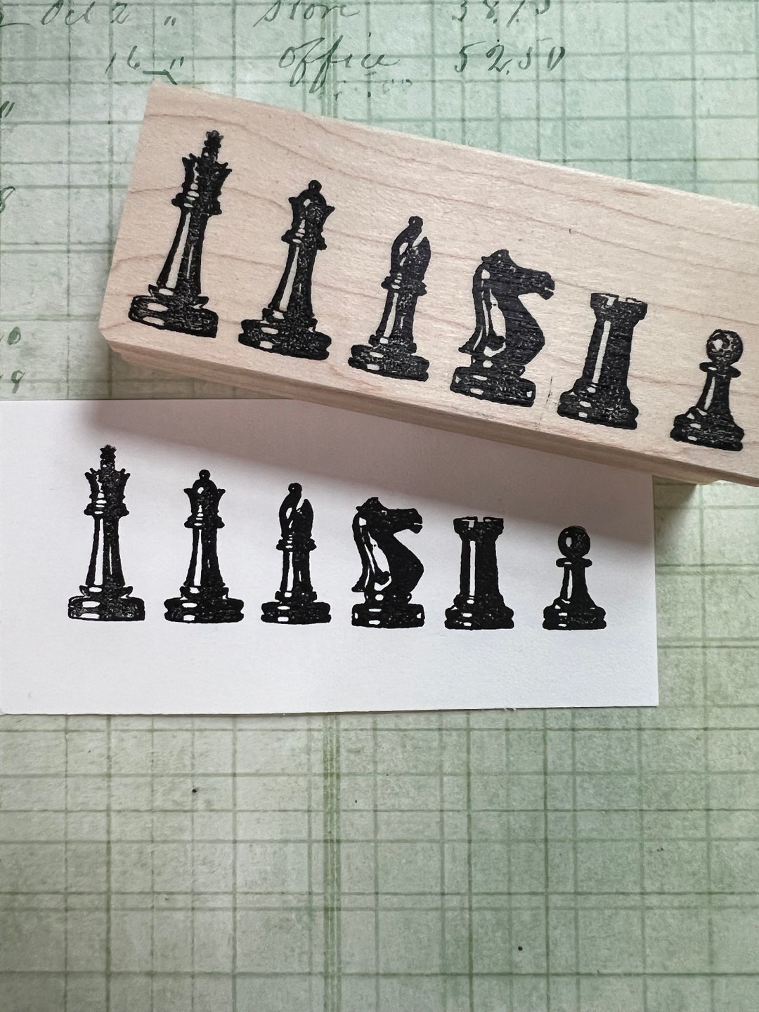 Chess Pieces Rubber Stamp - Etsy