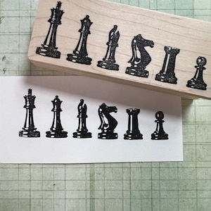 Chess Pieces Rubber Stamp - Etsy