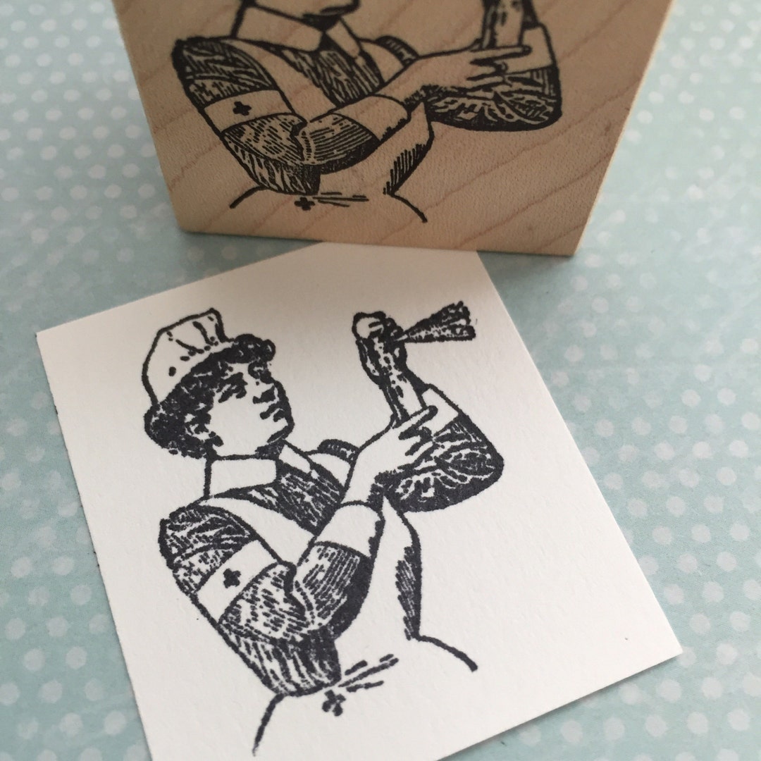 Nurse Lady RN Rubber Stamp 5160 - Etsy