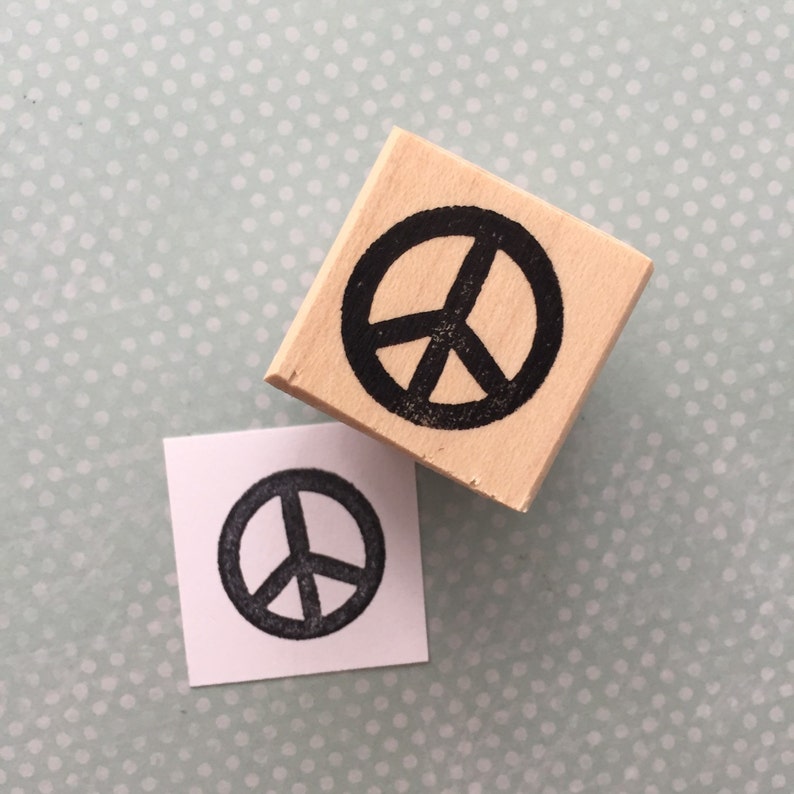 Peace Sign Rubber Stamp 4693 - Etsy