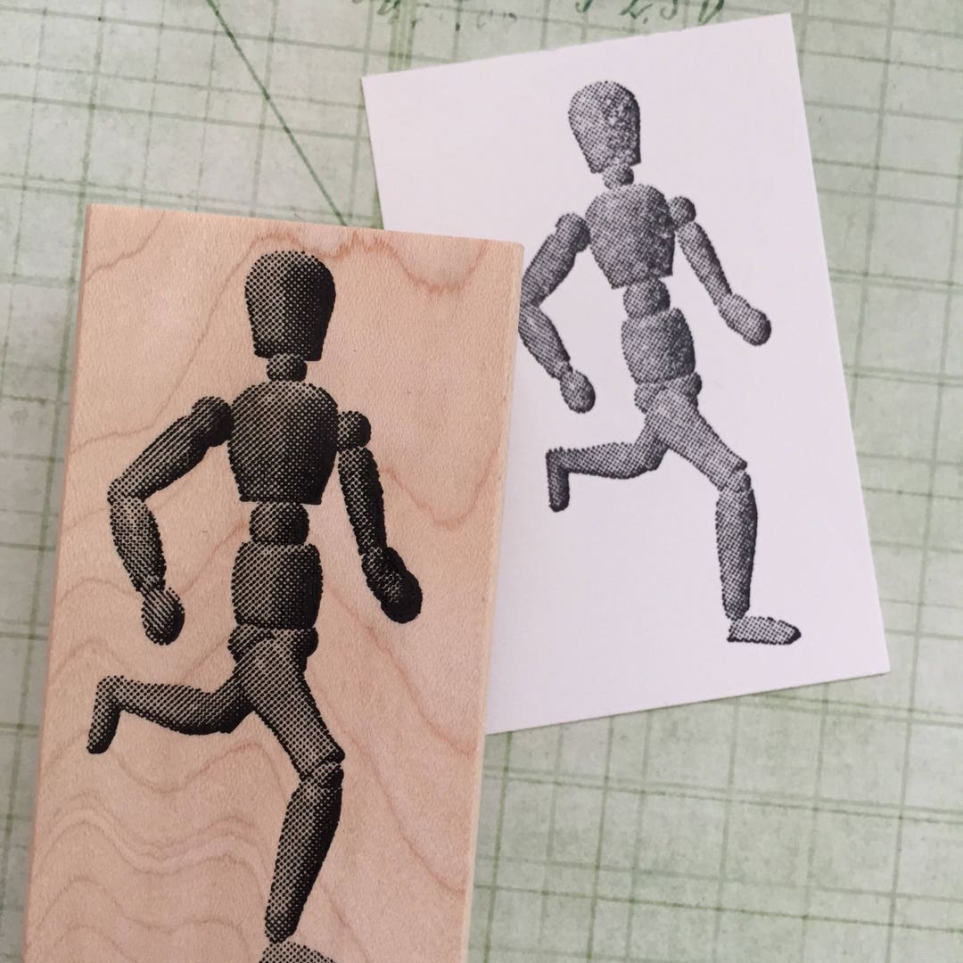 Running Guy Rubber Stamp - Etsy