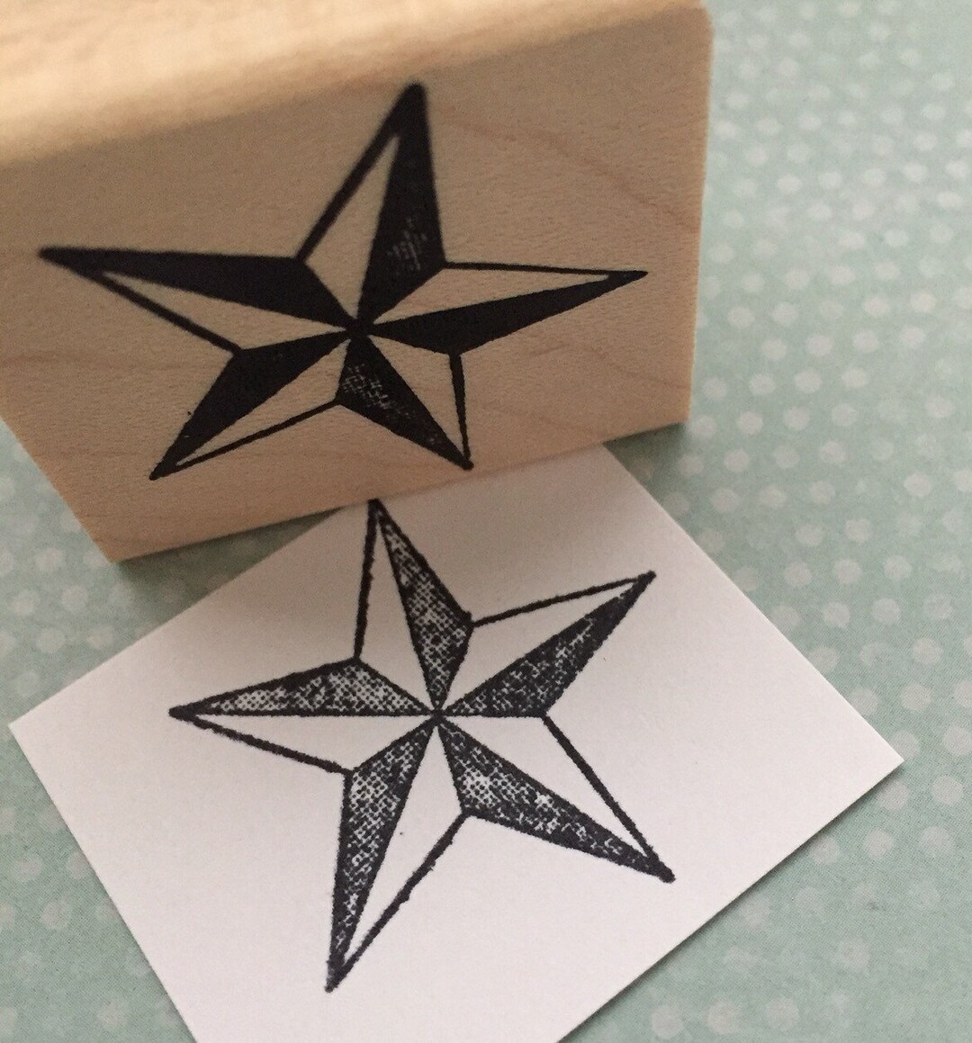 Nautical Star Wood Mounted Rubber Stamp 3204 - Etsy