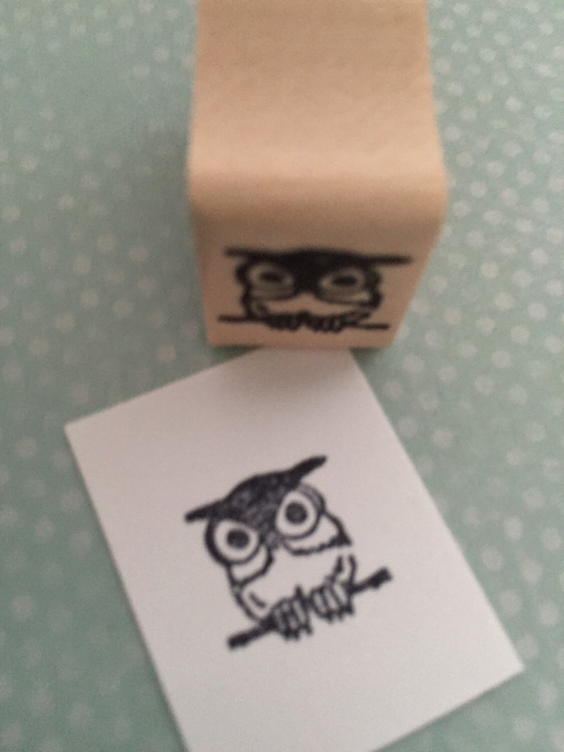 Tiny Owl Wood Mounted Rubber Stamp 4214 - Etsy