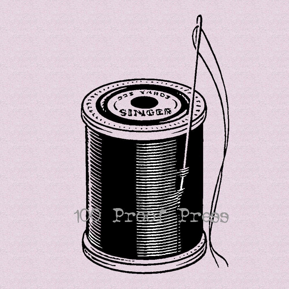 Spool of Singer Thread Wood Mounted Rubber Stamp 3699 - Etsy