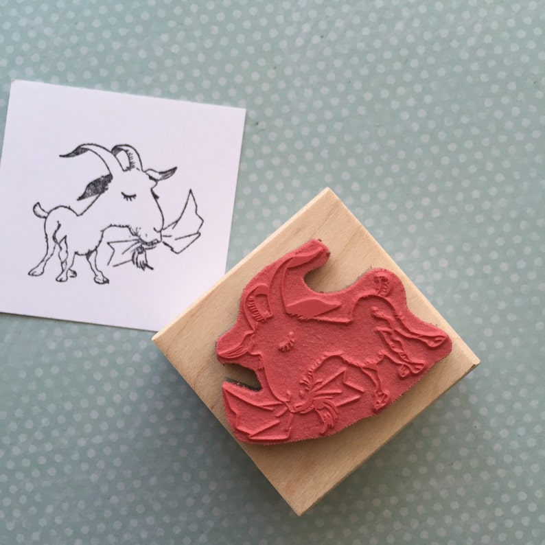 Goat Eating Your Mail Wood Mounted Rubber Stamp 6474 - Etsy