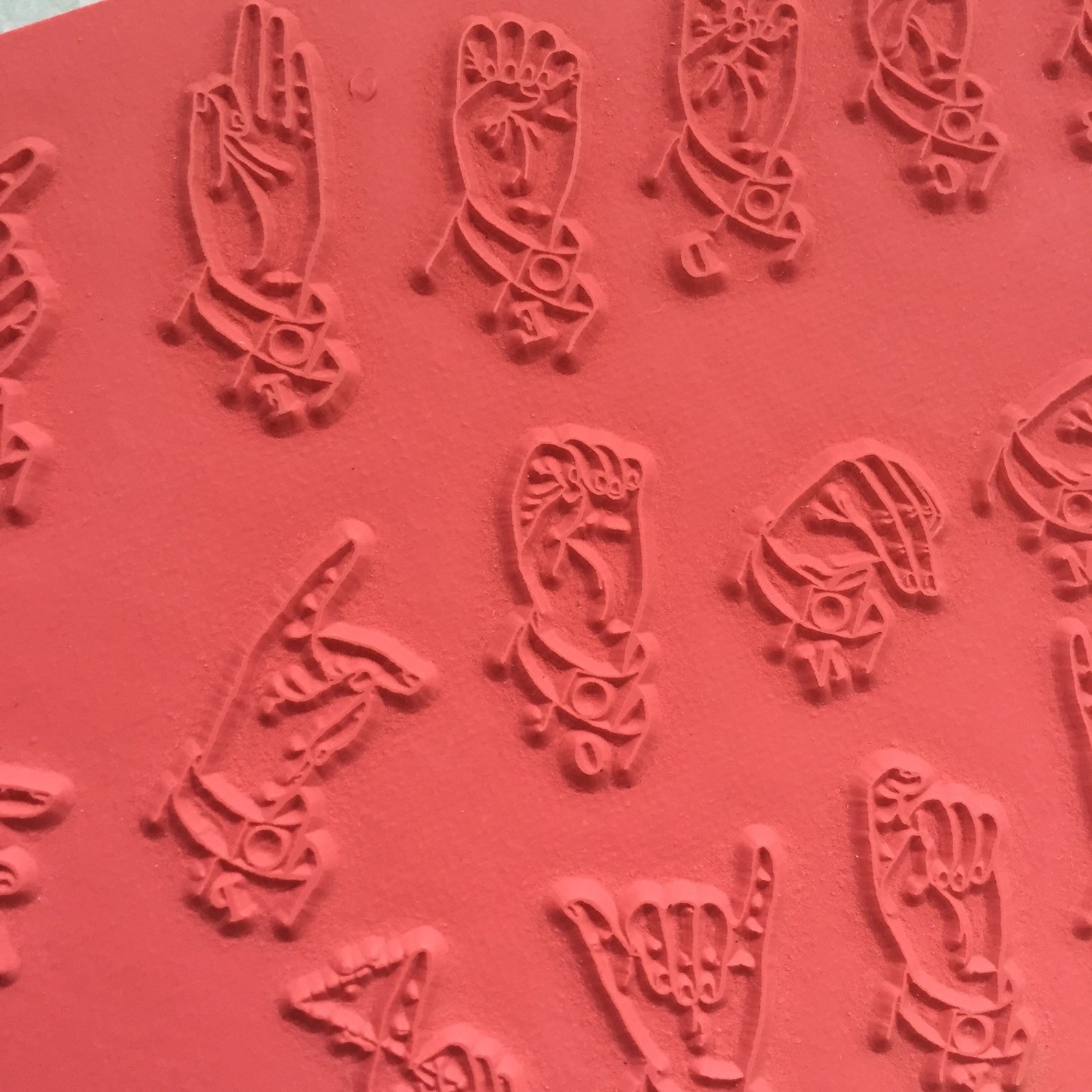 Sign Language Alphabet Unmounted Rubber Stamp - Etsy