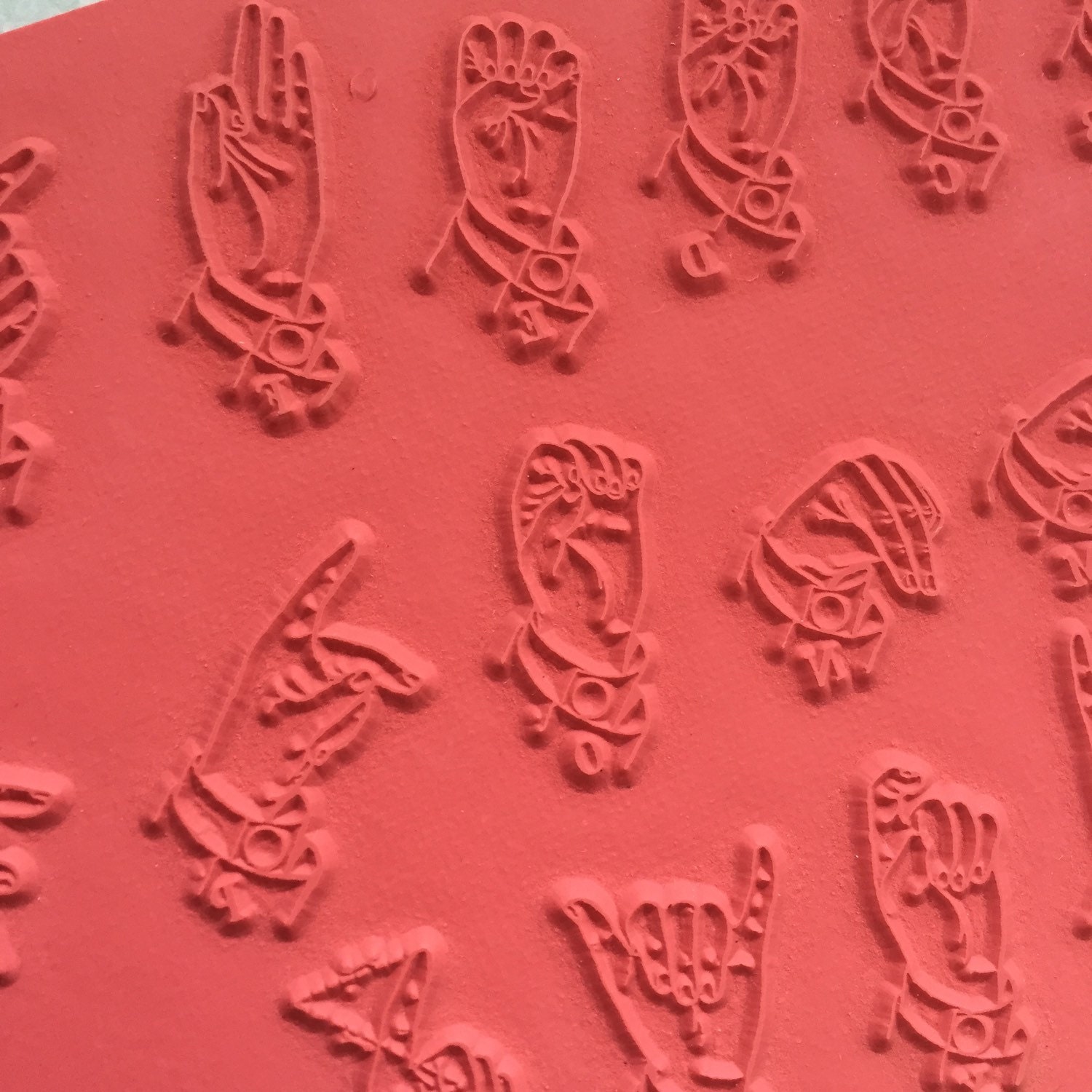 Sign Language Alphabet Unmounted Rubber Stamp - Etsy