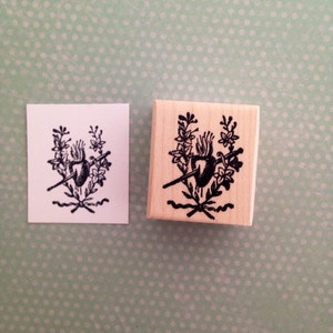 Flaming Heart Sacred Heart With Sword Rubber Stamp - Etsy