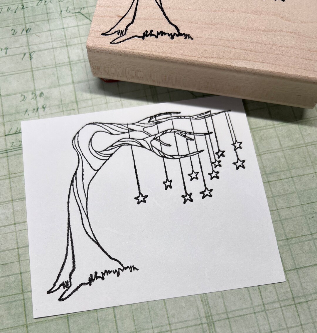 Wishing Tree With Stars Wood Rubber Stamp DB4263K - Etsy