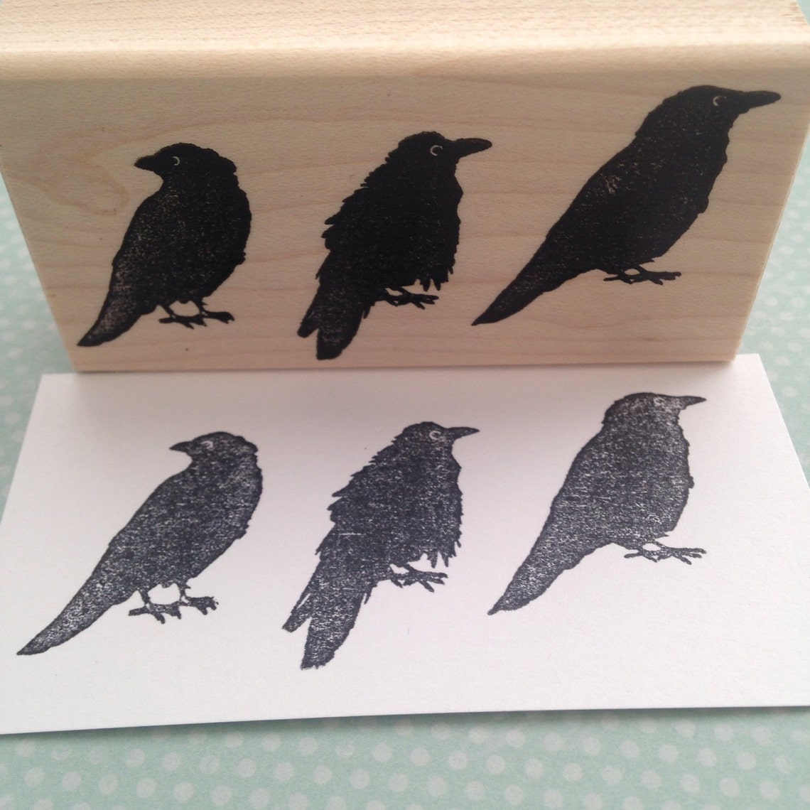 Three Ravens Rubber Stamp - Etsy