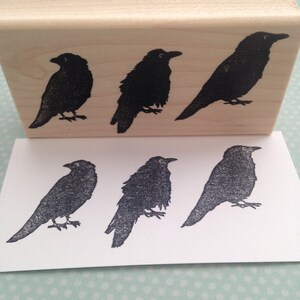 Three Ravens Rubber Stamp - Etsy